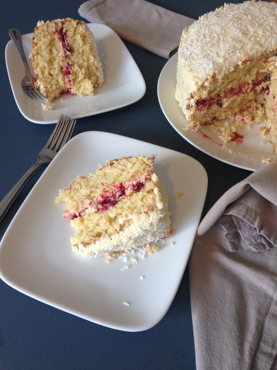 Coconut and Raspberry Cake – Kitchen Feasts