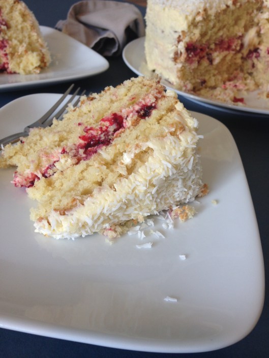 Coconut and Raspberry Cake – Kitchen Feasts